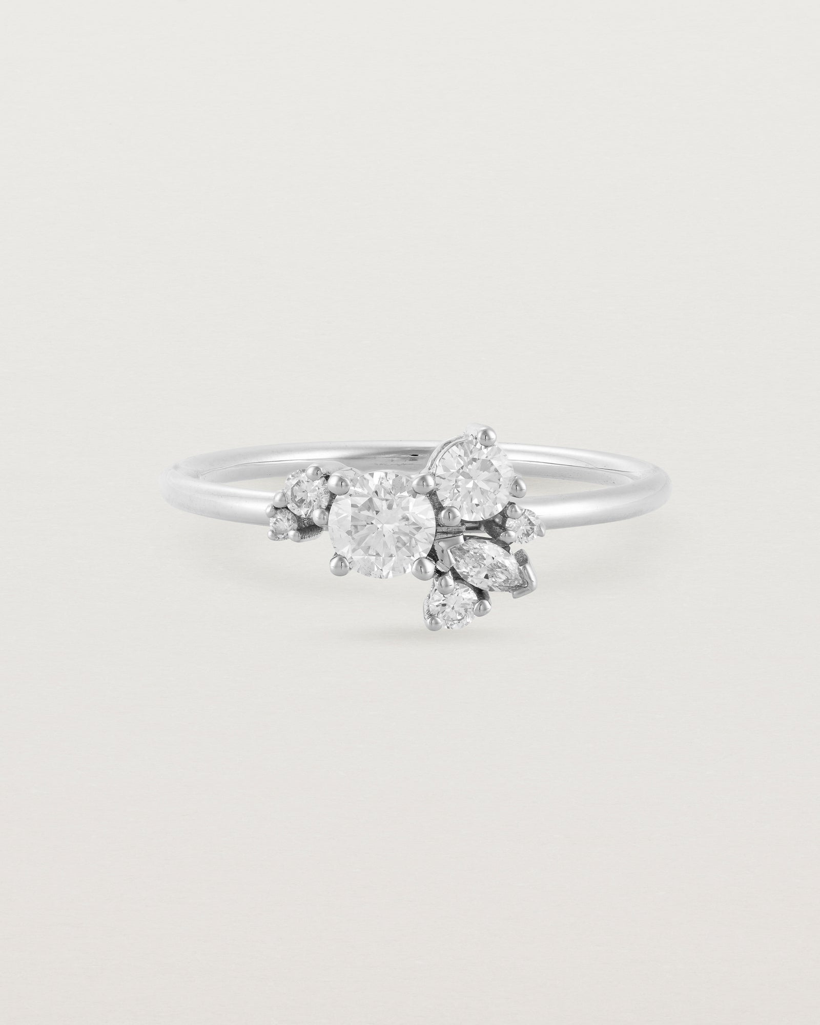 Skye Cluster Ring | White Gold | Natalie Marie Jewellery