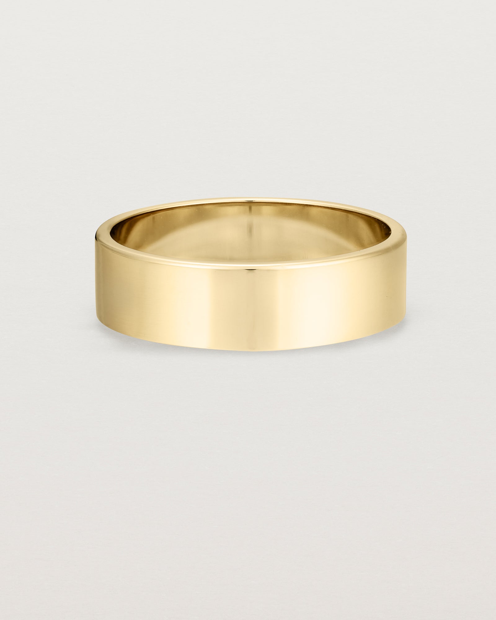 Flat Wedding Ring | 6mm | Yellow Gold | Natalie Marie Jewellery