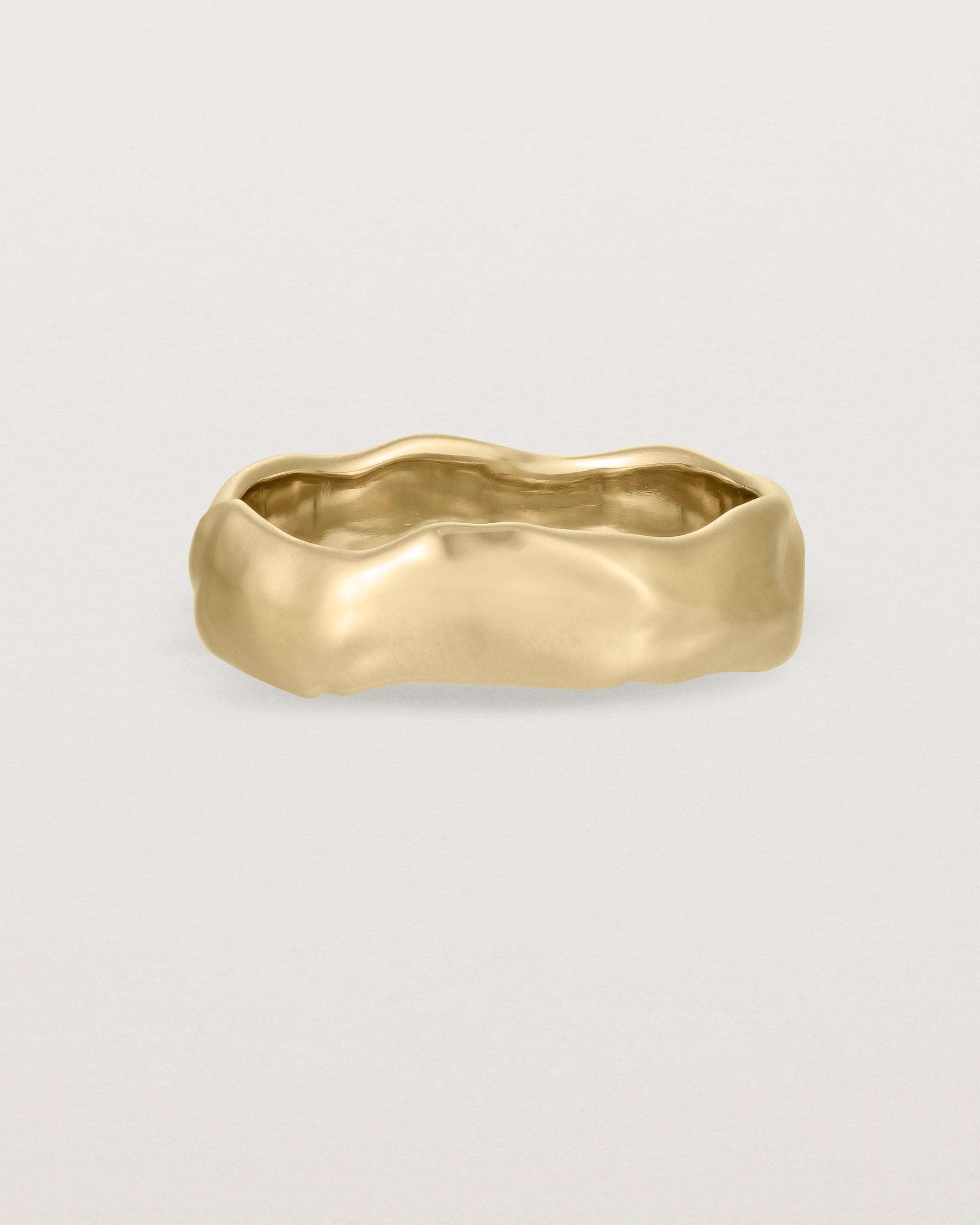 Organic Wedding Ring | 6mm | Yellow Gold | Natalie Marie Jewellery