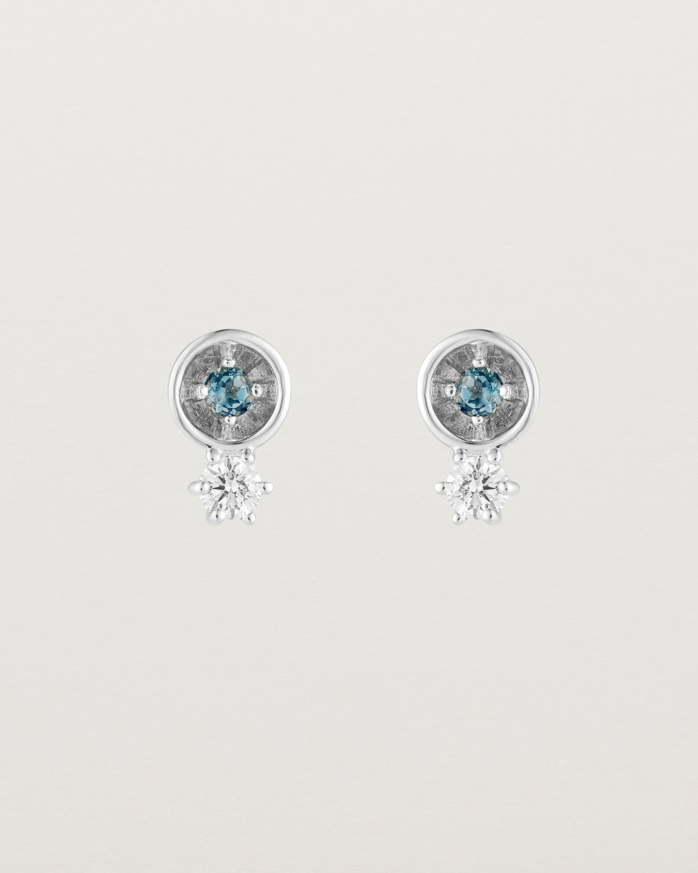Patera Studs | Birthstone | White Gold | Natalie Marie Jewellery