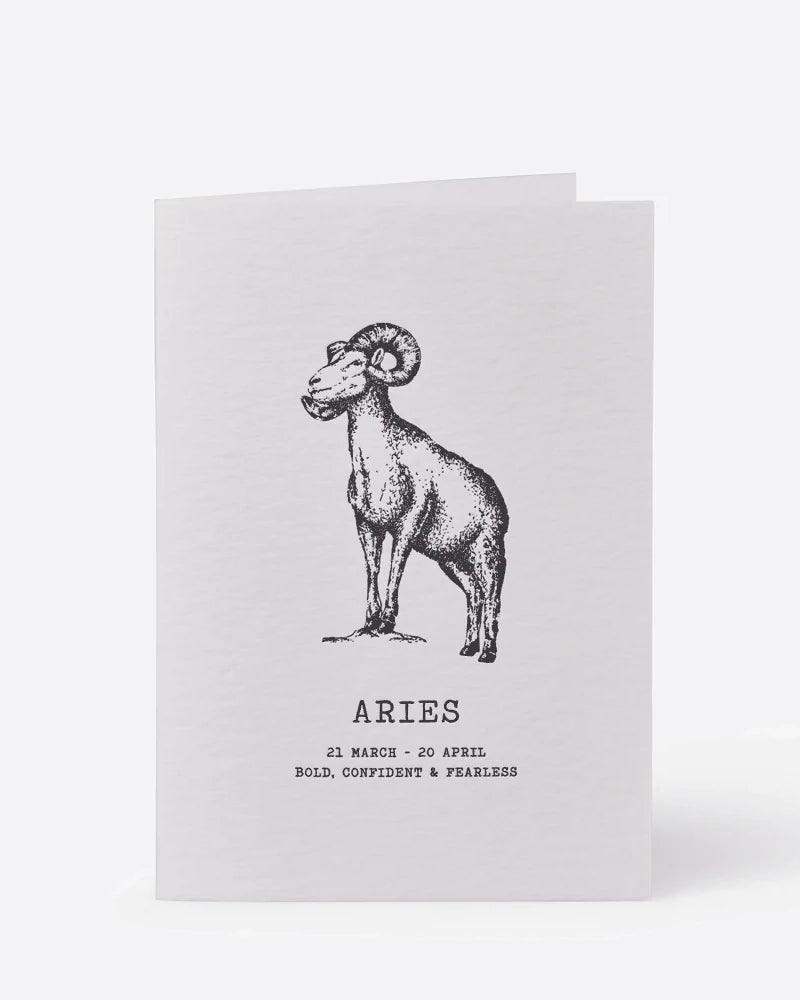 Zodiaque Moon | Aries Letterpress Greeting Card | Natalie Marie Jewellery