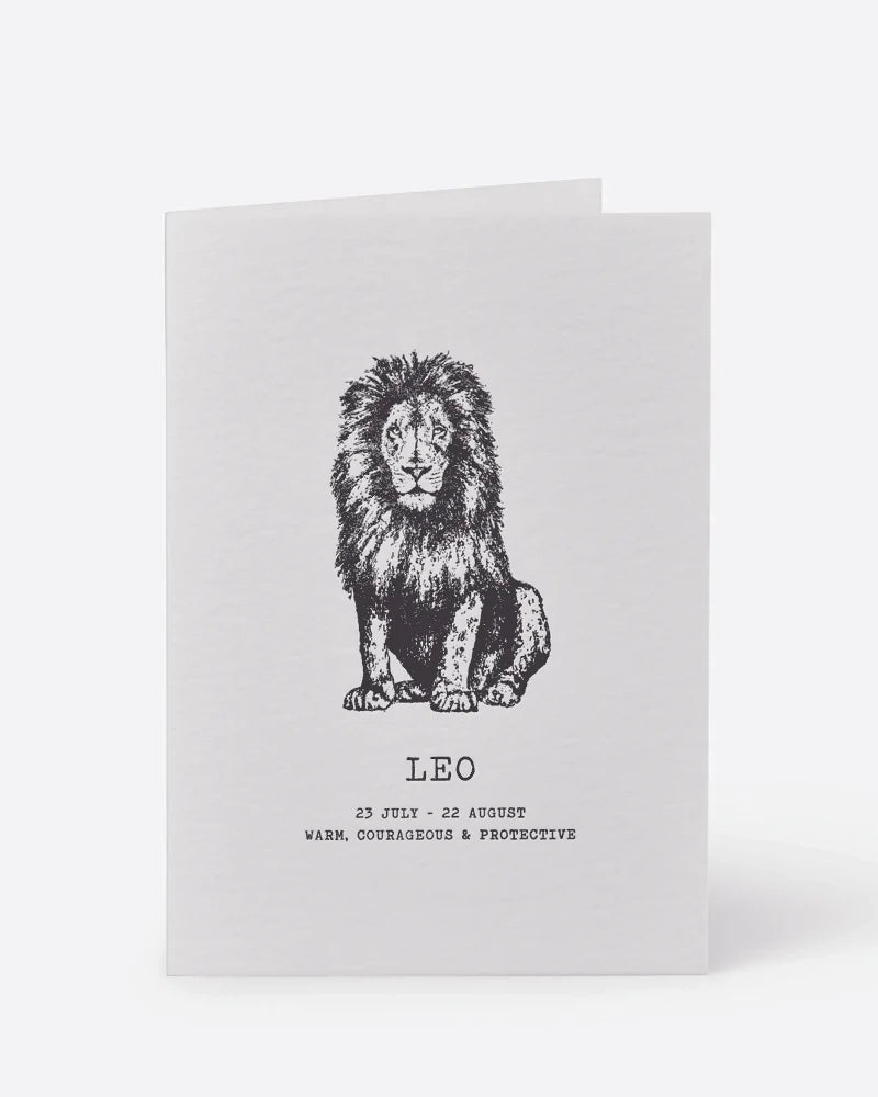 Zodiaque Moon | Leo Letterpress Greeting Card | Natalie Marie Jewellery