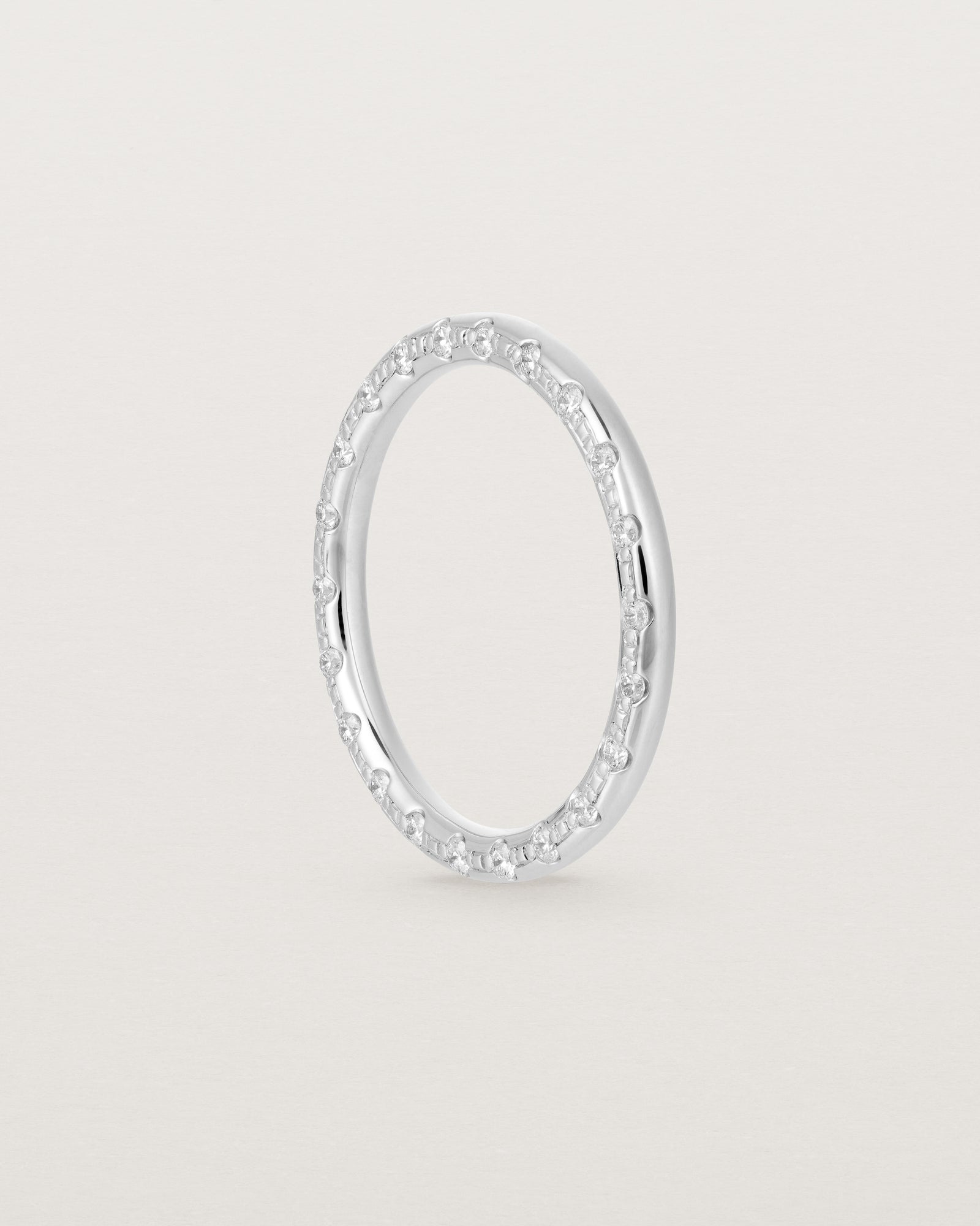 Cascade Profile Ring | Diamonds | White Gold | Natalie Marie Jewellery