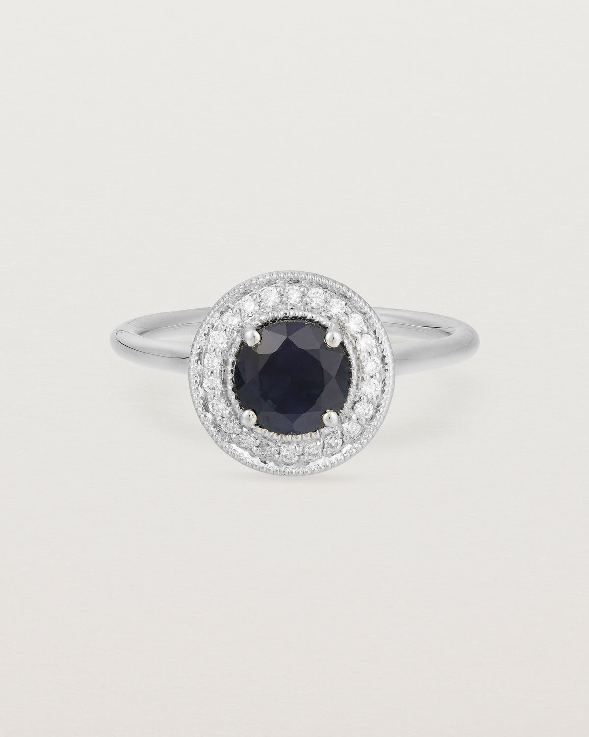 Imogen Halo Ring | Australian Sapphire & Diamonds | White Gold ...