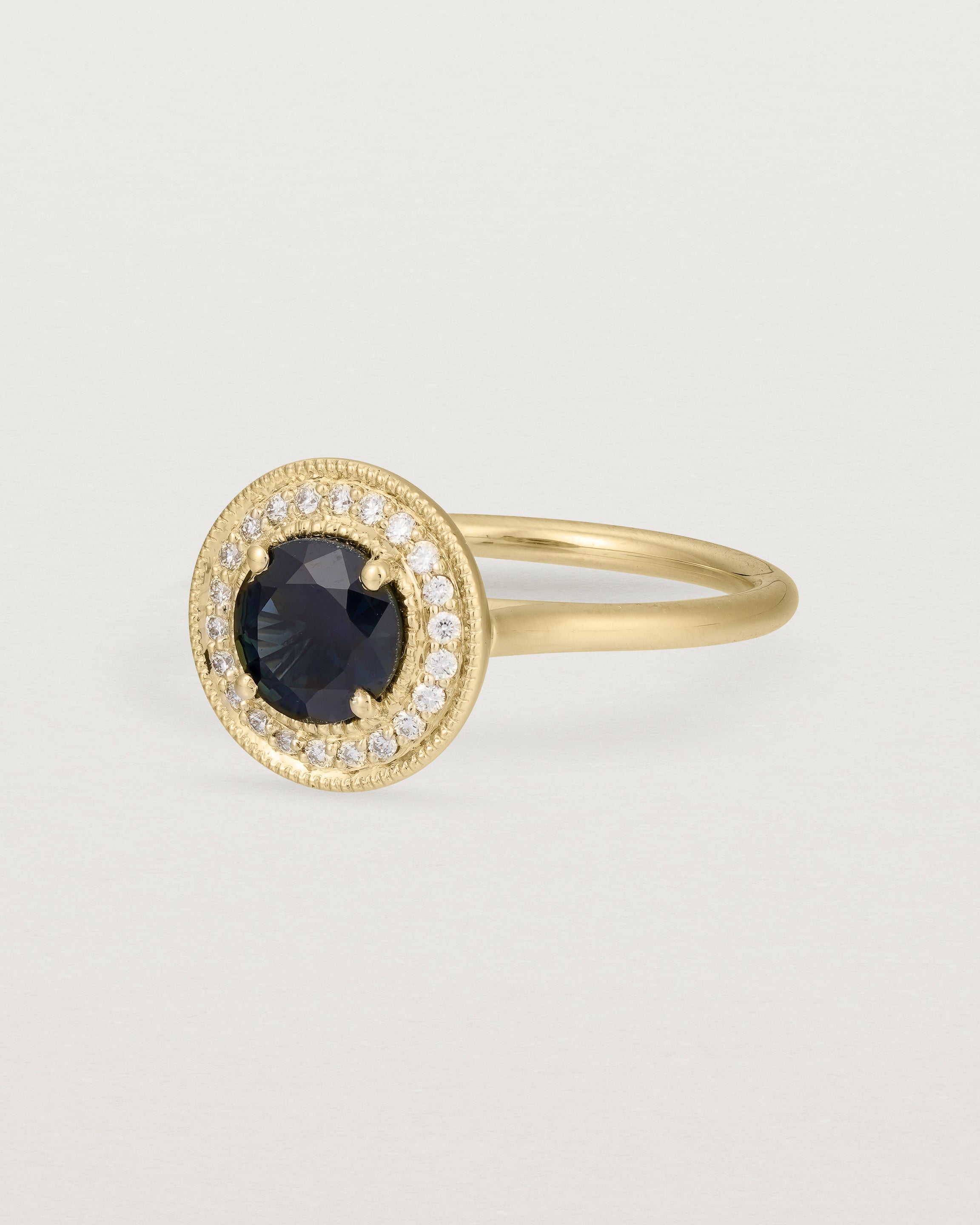 Imogen Halo Ring | Australian Sapphire & Diamonds | Yellow Gold ...
