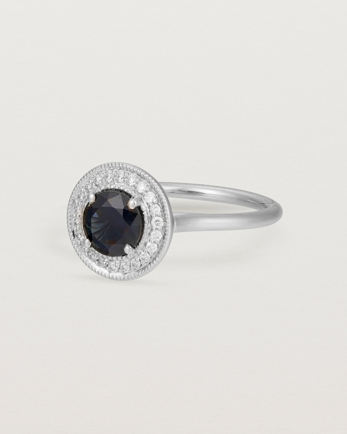 Imogen Halo Ring | Australian Sapphire & Diamonds | White Gold ...
